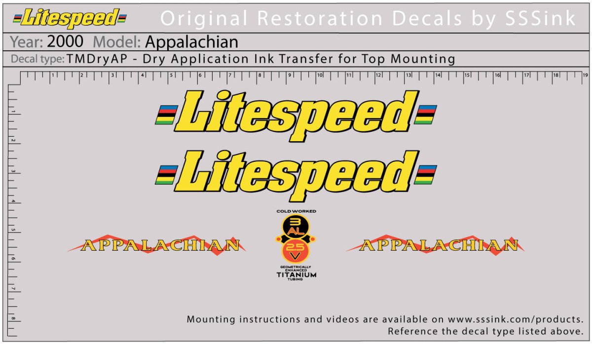 2000 Appalachian Decal Set – Litespeed Bicycles