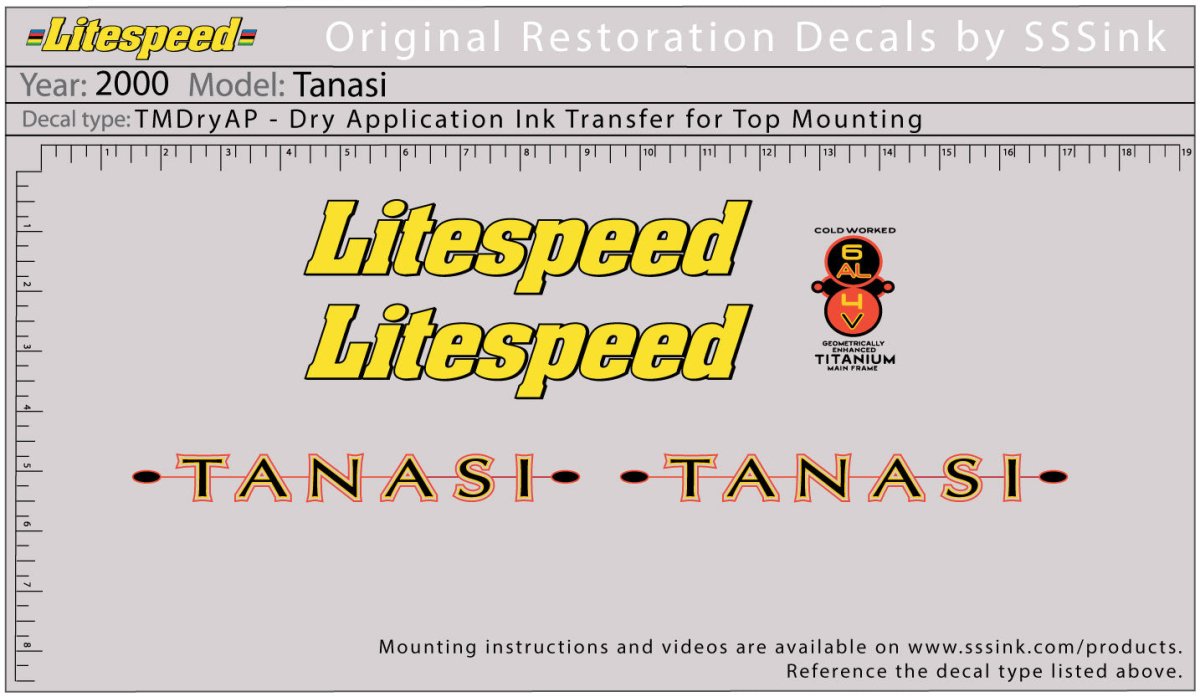 2000 Tanasi Decal Set – Litespeed Bicycles