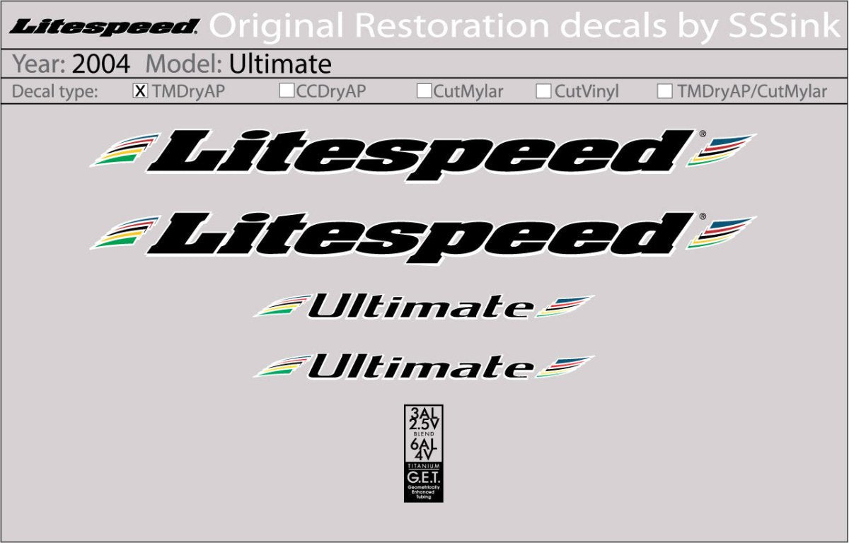 2004 Ultimate Decal Set – Litespeed Bicycles